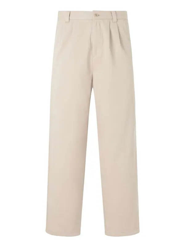A.p.c. Ricky Pleated Wide-leg Cotton Trousers - Beige