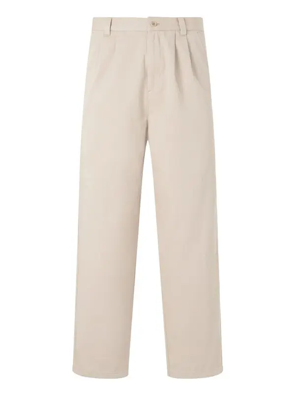 A.p.c. Ricky Pleated Wide-leg Cotton Trousers - Neutrals