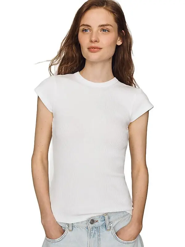 AGOLDE Edison Ribbed T-shirt - White