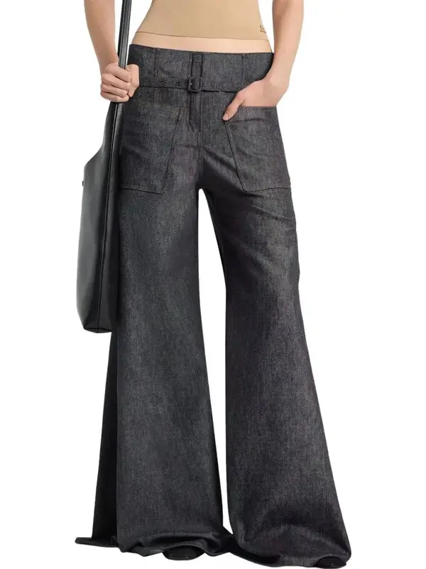 COURREGES Belted Palazzo Pants - Blue