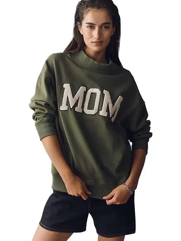 Anthropologie Mom Mock-neck Pullover - Green
