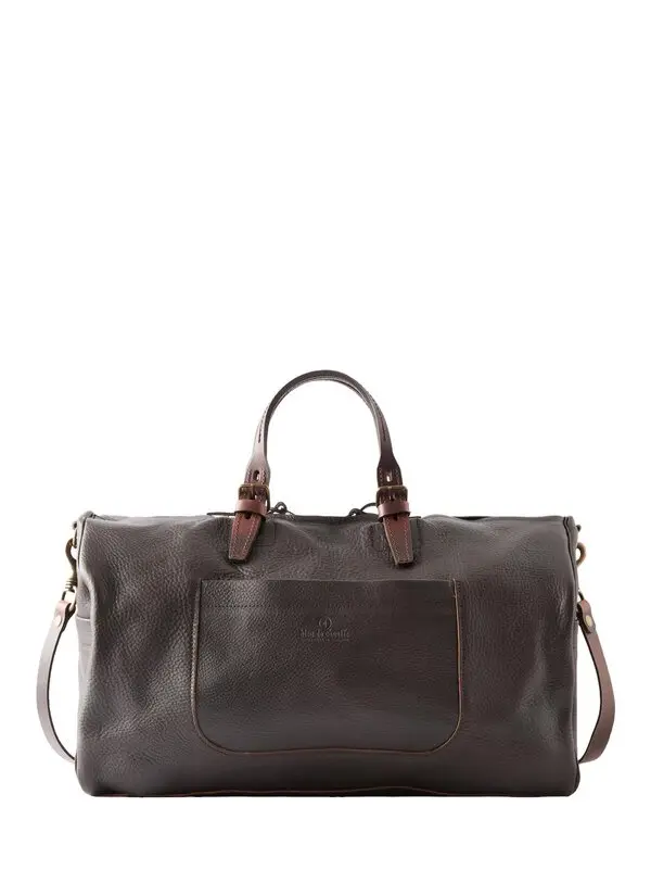 BLEU DE CHAUFFE Full-grain Leather Weekend Bag - Brown
