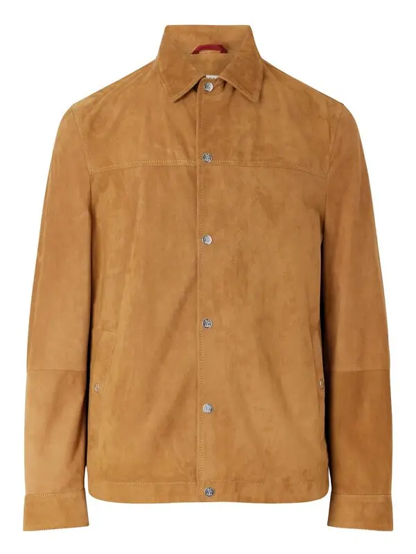 Brunello Cucinelli Suede Jacket - Orange