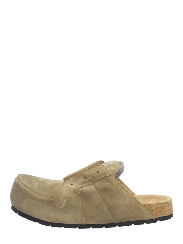 Balenciaga Worn Out Suede Mule - Beige