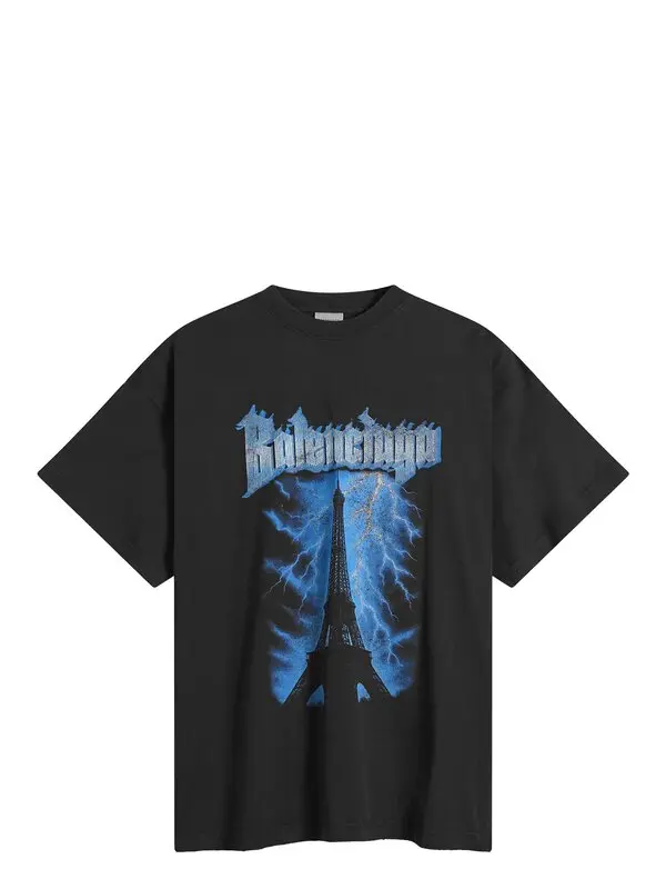 Balenciaga Metal Merch Paris Oversized T-shirt - Black