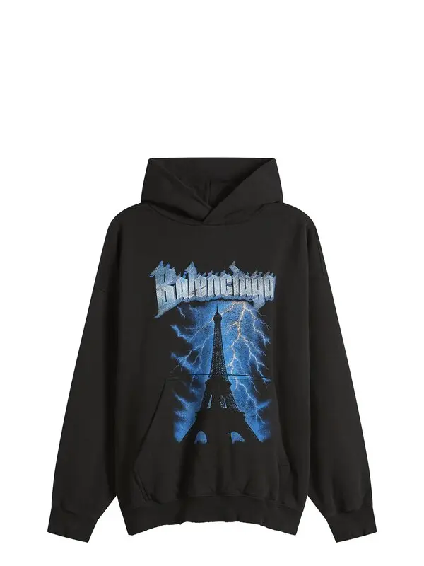 Balenciaga Metal Merch Paris Hoodie - Black