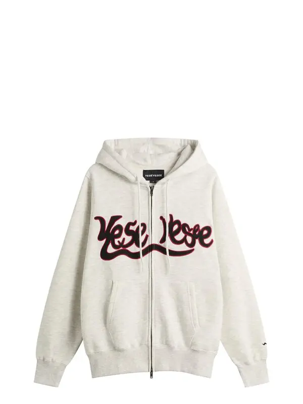 YESEYESEE Y.e.s Snail Logo Zip-up Hoodie - Light Grey