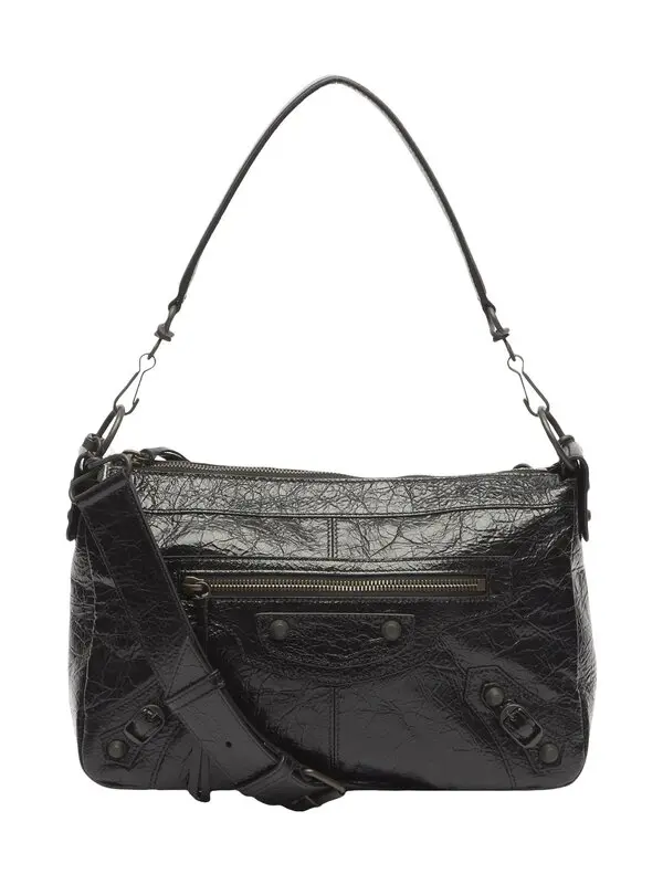 Balenciaga Le City Moto Leather Bag - Black