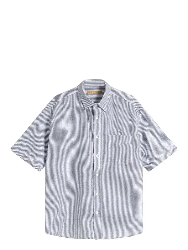FRIZMWORKS Og Stripe Seersucker Short Sleeve Shirt - Blue