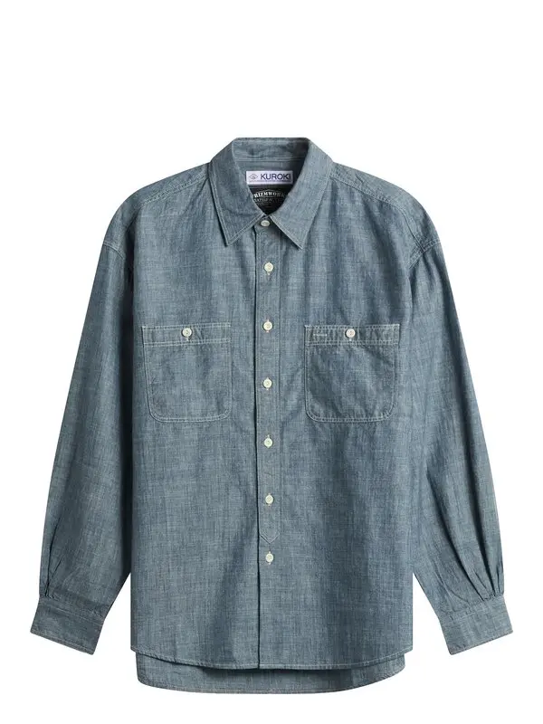FRIZMWORKS Kuroki Chambray Work Shirt - Washed Blue