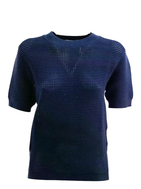 P.a.r.o.s.h Waffle-knit Short-sleeve T-shirt - Blue