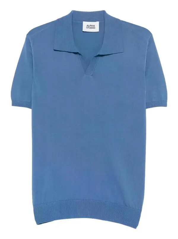 Alpha Studio Polo Shirt Knitwear - Blue