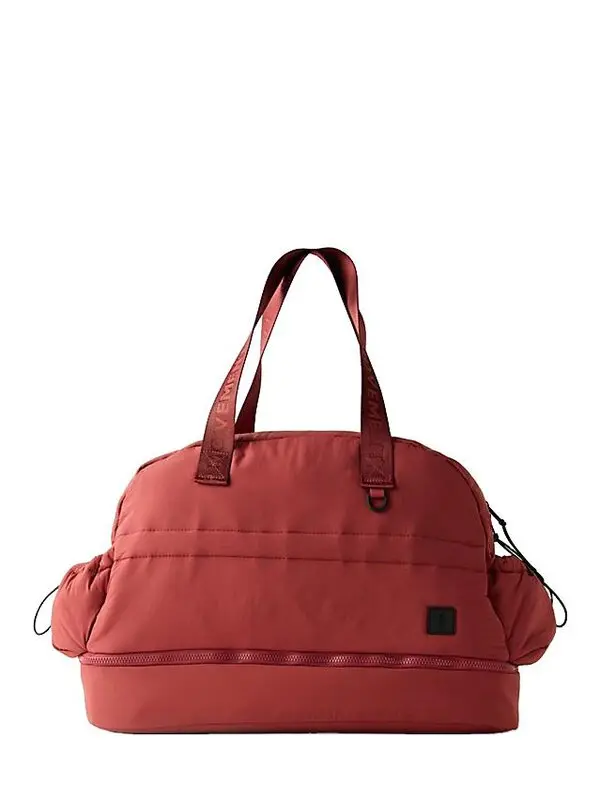 Free People Cinched Up Puffy Bowler Duffle Bag - Brick