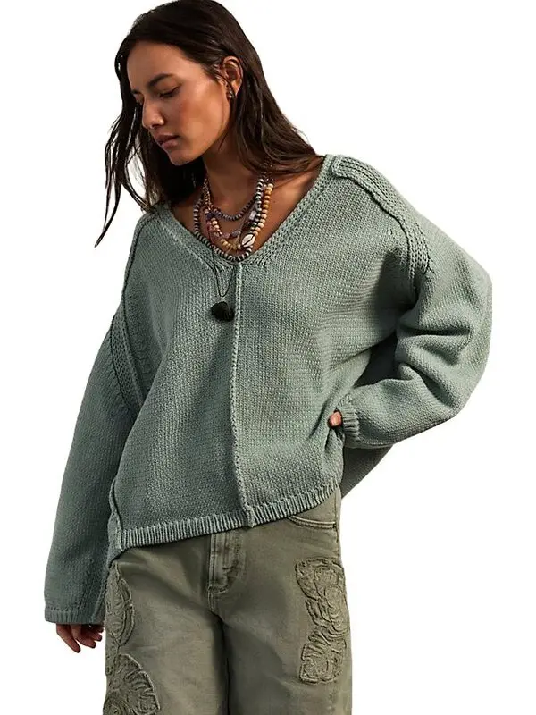 Free People We The Free Monarch Pullover - Mountain Mint