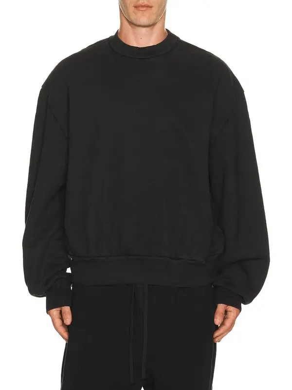 Fear Of God Classic Fit Half Raglan Sweatshirt - Black