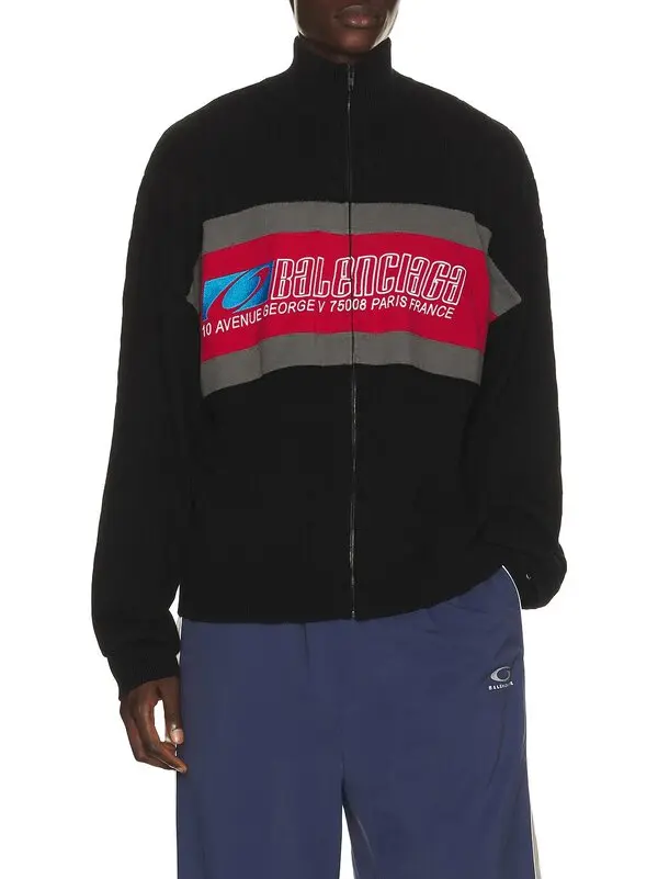 Balenciaga Sporty Zip-up - Black & Multicolor