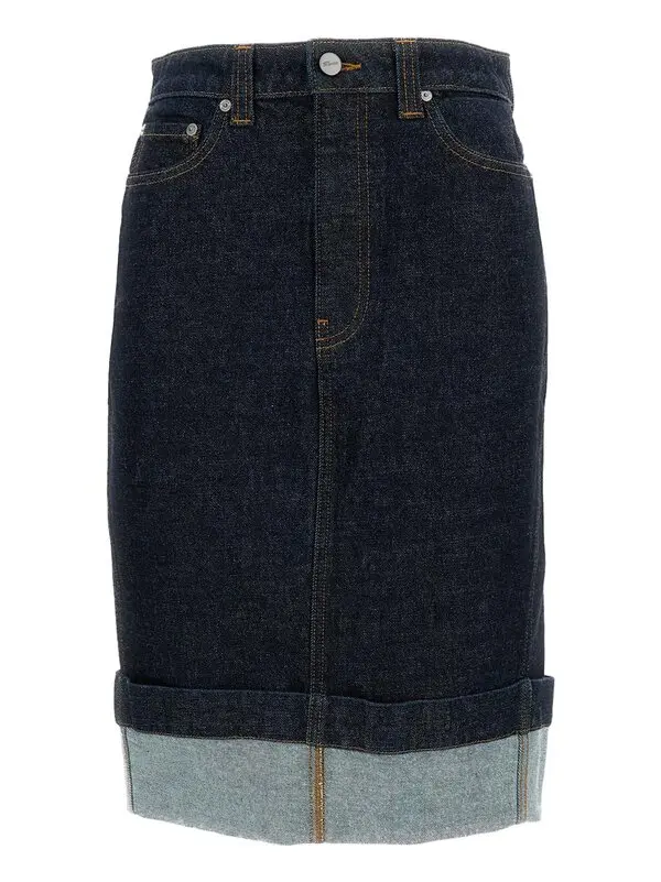 Khaite Kendra Denim Pencil Skirt - Blue