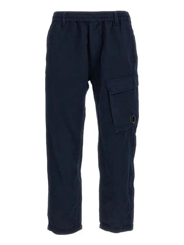 C.P. COMPANY Pantaloni Cargo Misto Lino - Blu