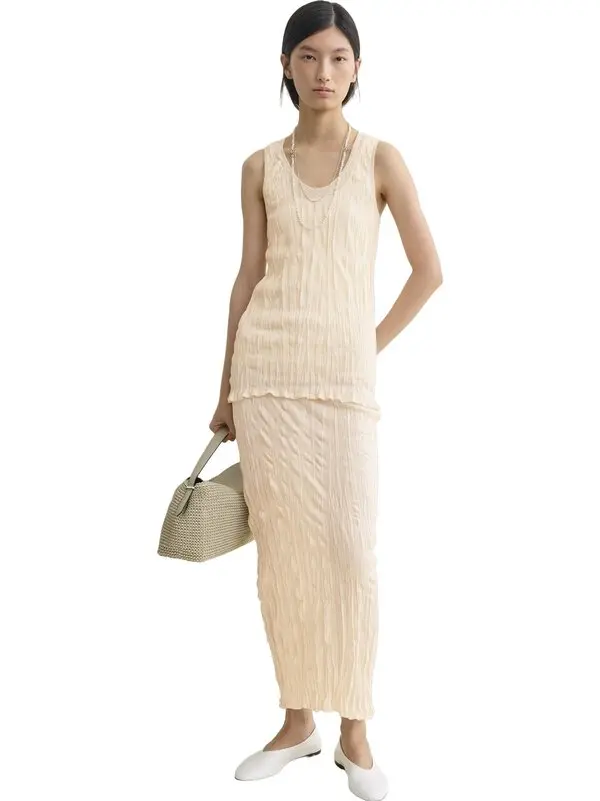TOTEME Crinkled Knit Tank - Beige