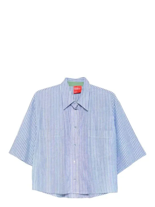 MERCI Striped Short-sleeve Shirt - Blue