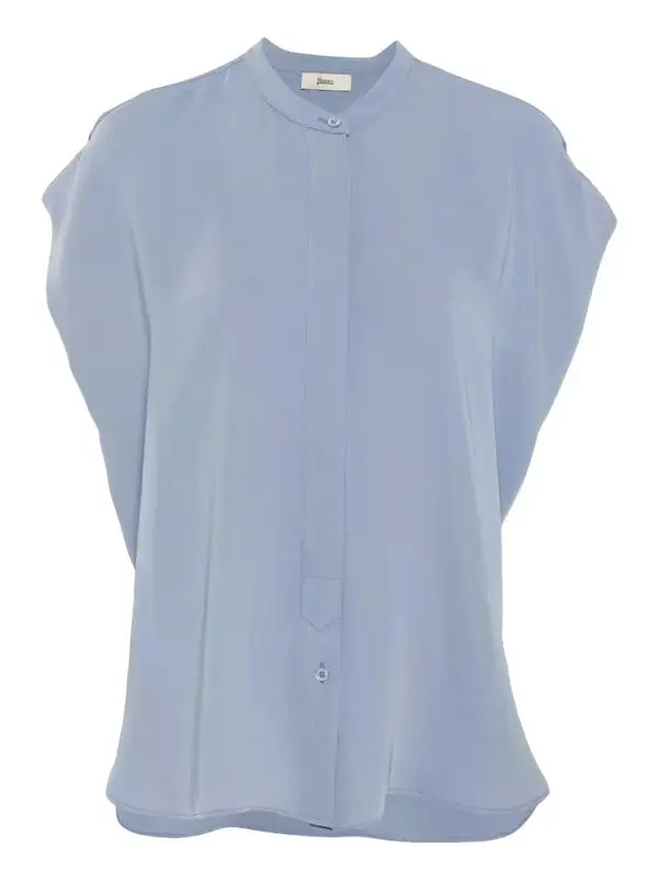 Herno Band-collar Sleeveless Blouse - Blue