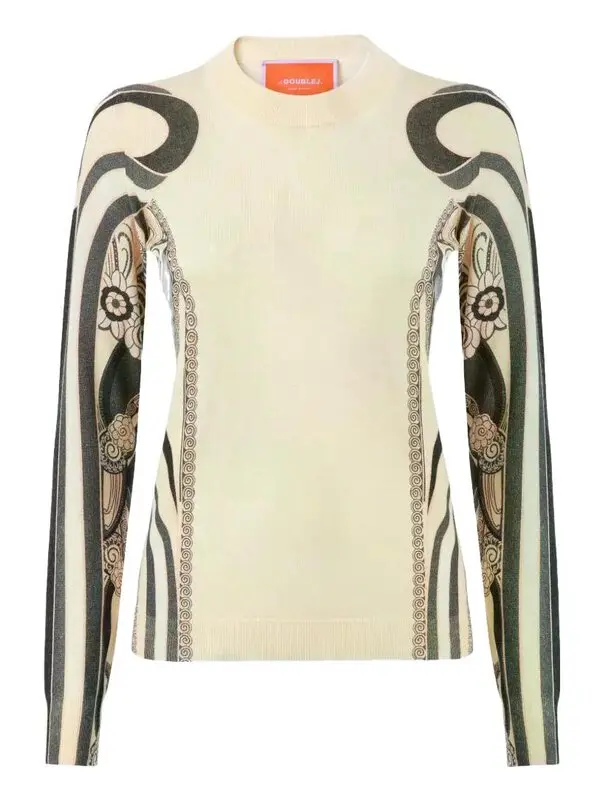 La DoubleJ Printed Knitted Top - Neutrals