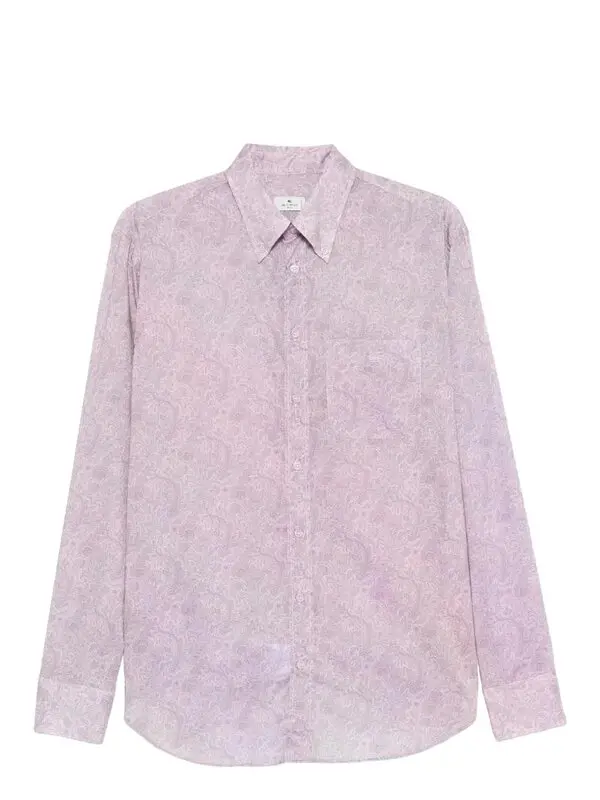 Etro Paisley-print Button-down Shirt - Purple