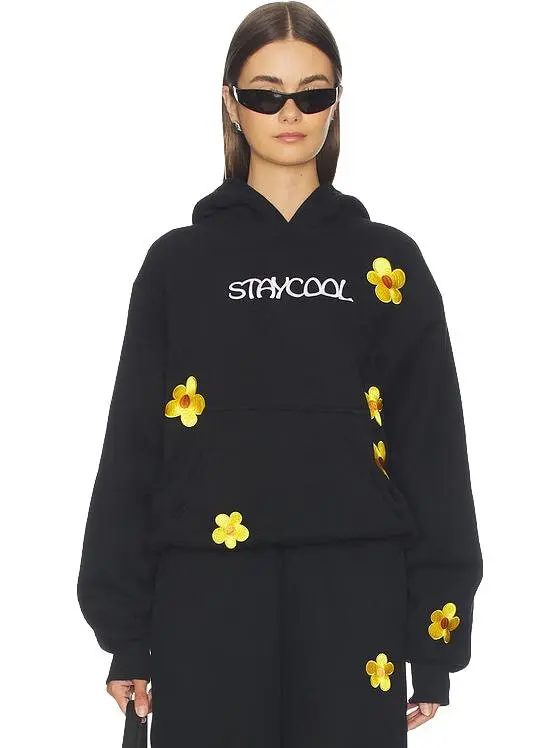 STAY COOL Sunflower Hoodie - Black