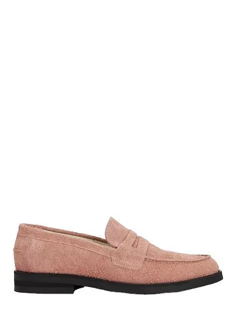 DUKE + DEXTER Wilde Suede Penny Loafer - Blush