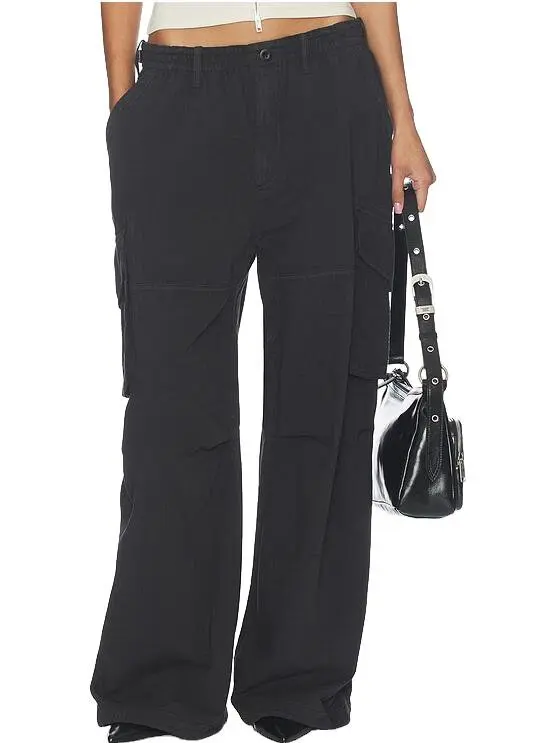 Alexander Wang Mid Rise Cargo Pant With Internal Logo - Black