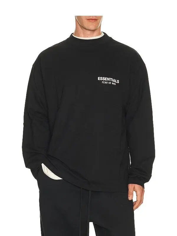 Fear Of God Classic Fit Long Sleeve T-shirt In Vintage / White In . Also - Black