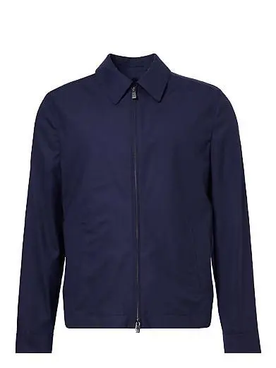 Corneliani Tropica 170s Zipped Virgin-wool Jacket - Navy Blue