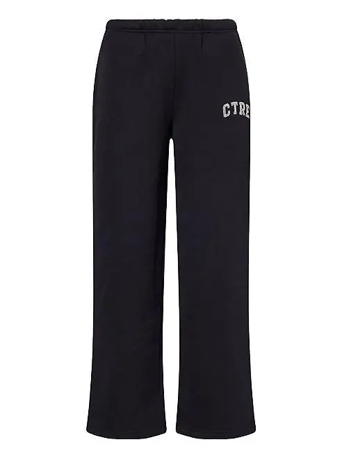 THE COUTURE CLUB Ctre Logo-embroidered Straight-leg Cotton Jogging Bottoms - Black