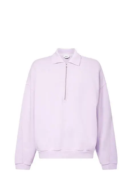 AGOLDE Pace Quarter-zip Cotton-jersey Sweatshirt - Aster (lt Bright Lilac)