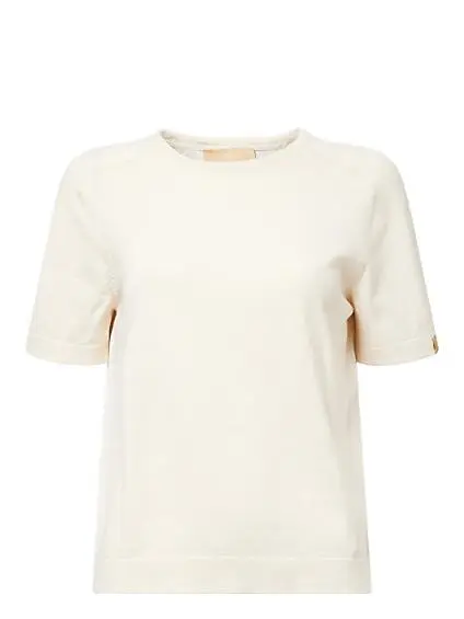 NOW YOU LIVE Somerby Knitted Cotton T-shirt - Ecru