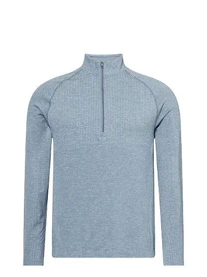 Lululemon Metal Vent Half-zip Stretch-woven Top - Polo Pastel/steel Blue