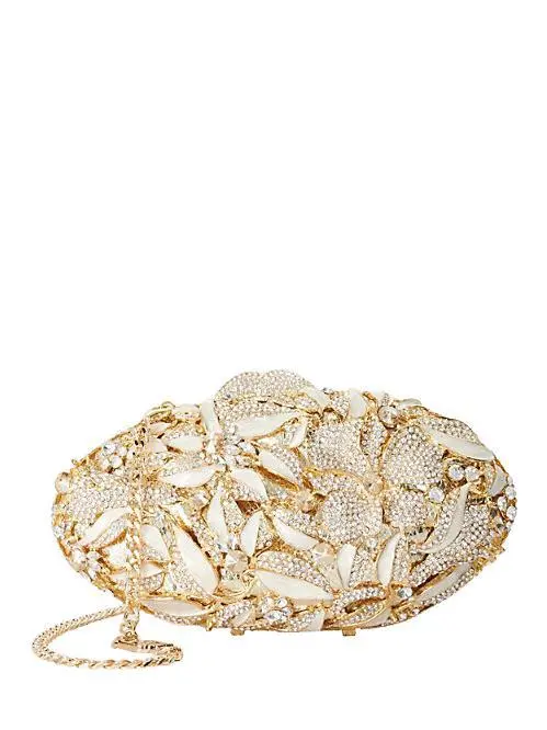 DUNE Crystal-embellished Metal Clutch Bag - Gold Metallic