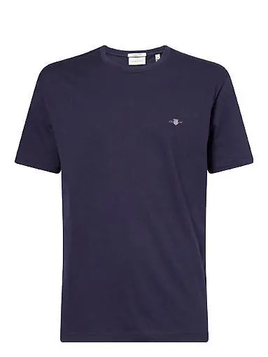 Gant Shield-logo Short-sleeve Cotton-jersey T-shirt - Evening Blue
