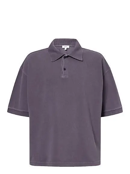AGOLDE Curren Short-sleeve Cotton Polo Shirt - Connection (purple Grey)
