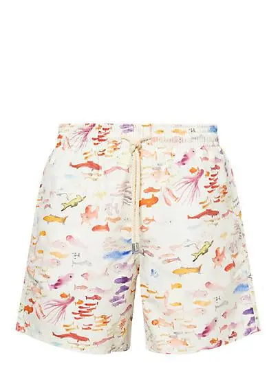 Vilebrequin Moorea Fish-print Swim Shorts - Papier