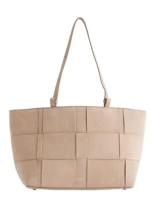 DEMELLIER The Florence Suede Tote Bag - Lt Taupe