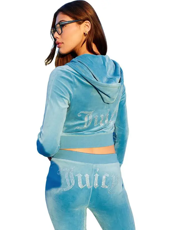 Juicy Couture Og Big Bling Velour Hoodie - Cut Glass