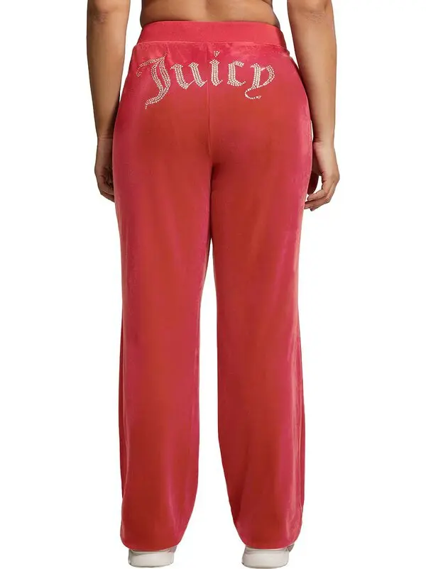 Juicy Couture Plus-size Big Bling Velour Track Pants - Maraschino