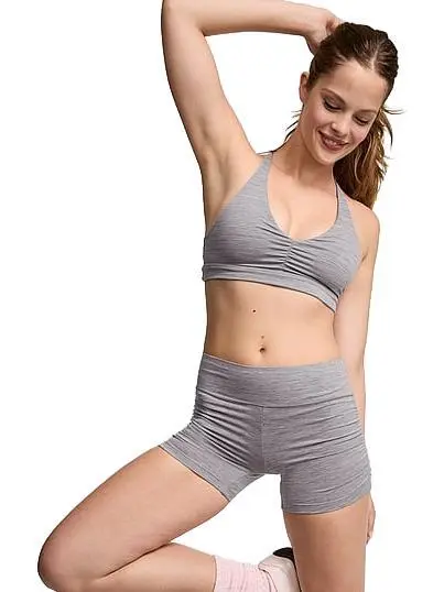 Pink Relay™ Ruched Bun Shorts - Grey