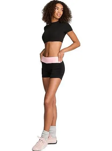 Pink Ruched Relay™ Shorts - Black