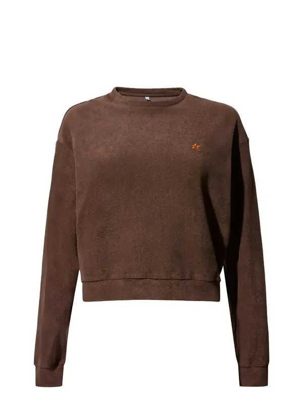 Perfect Moment Terry Cotton Cropped Sweatshirt - Brown