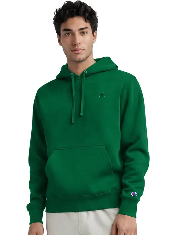 Champion Powerblend® Fleece Hoodie With C Logo - Verdant Green