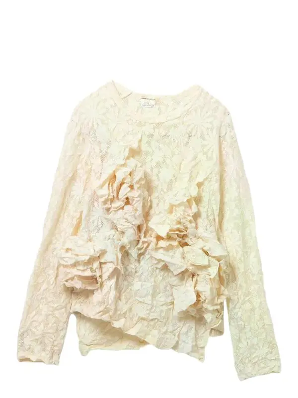 Comme Des Garçons Ruffled Lace Top - Neutrals