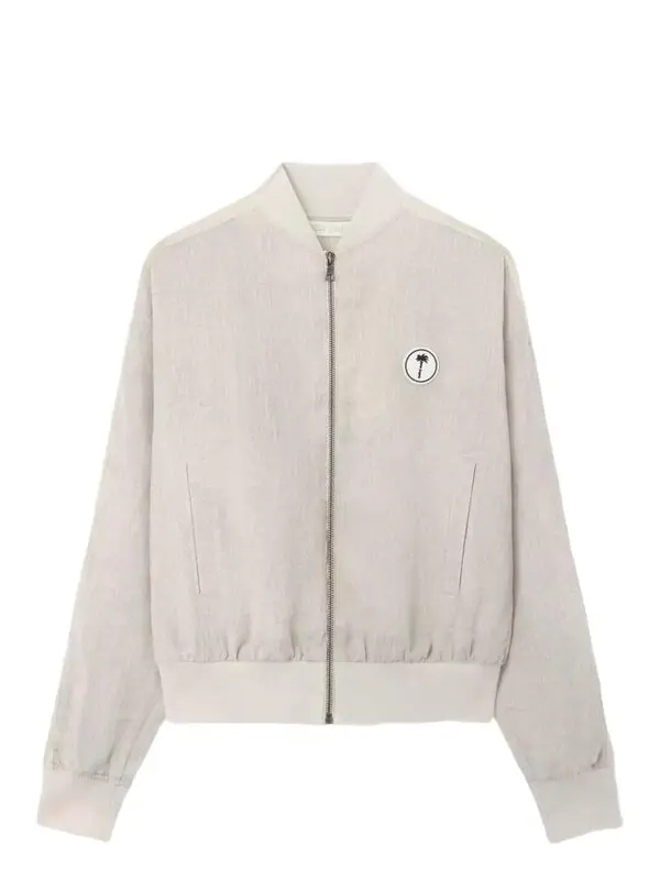 Palm Angels Logo Cotton Jacket - Neutrals