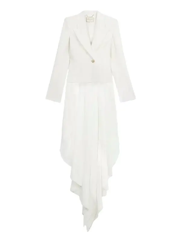 Blumarine Single-breasted Blazer With Asymmetric Hem - White
